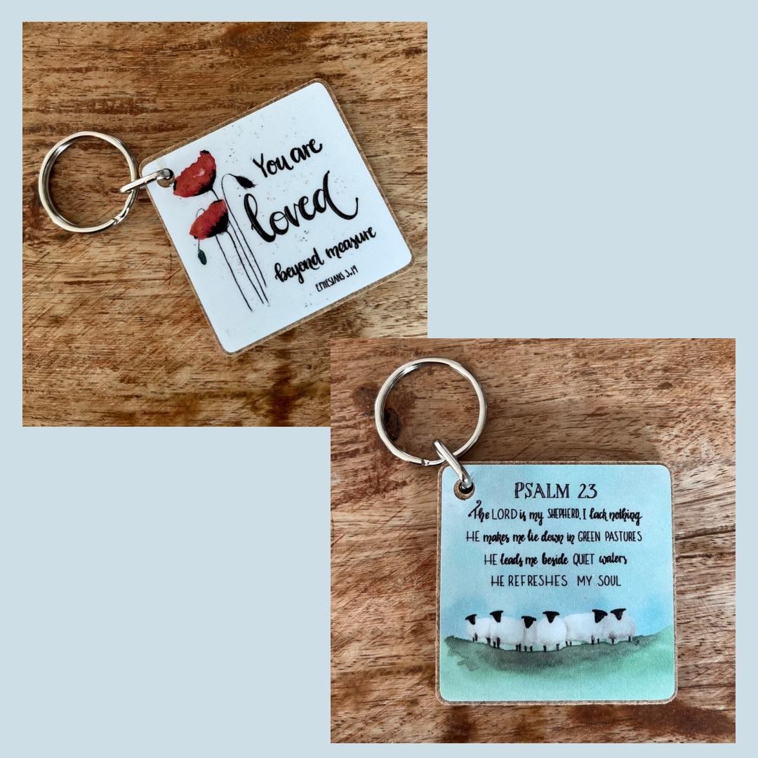 Bible Verse Keyring. Christian Gift Idea. Hand-lettered Scripture on a ...