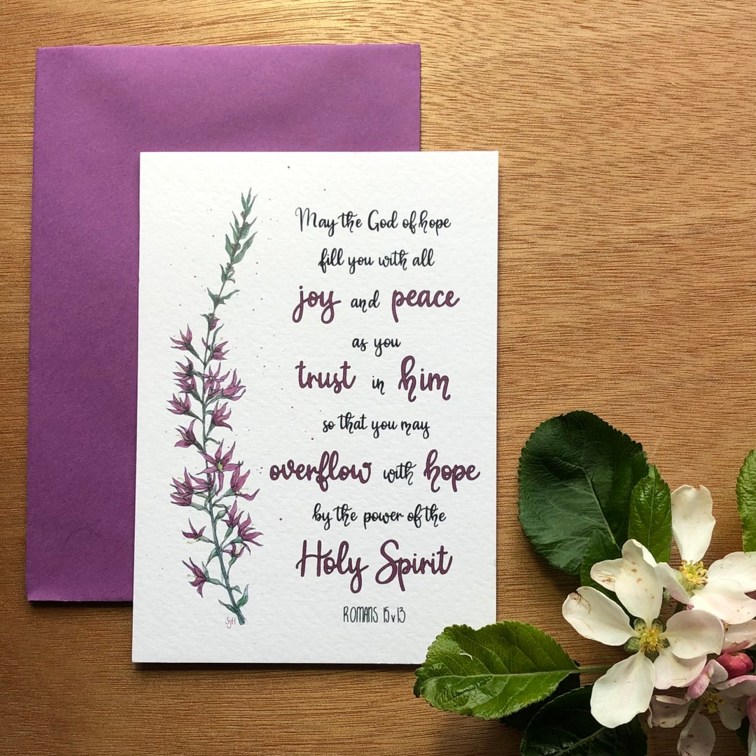 Christian Greetings Card. Hand-lettered Bible Verse Card With Hand ...