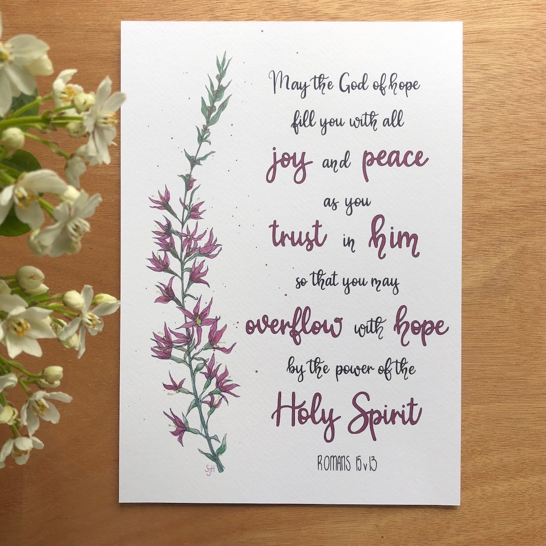 Hand-lettered Bible Verse Print With Hand-painted Flower. May the God ...