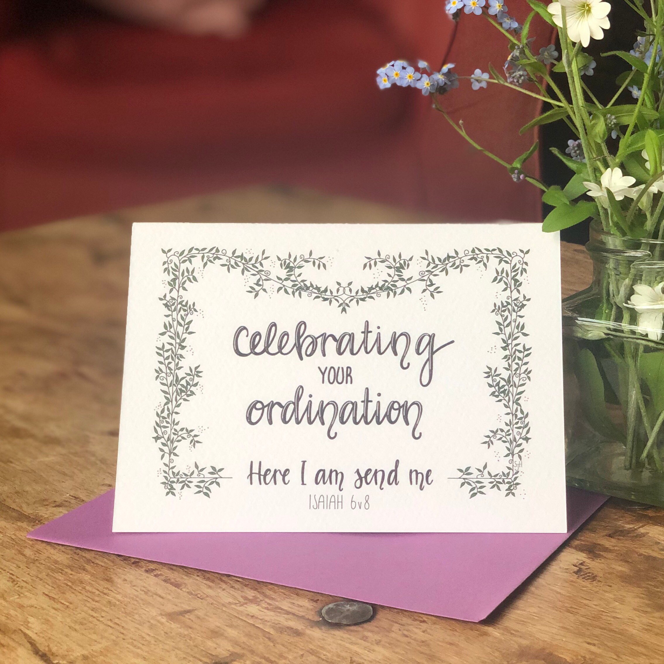 Ordination Greetings Card, 'here I Am Send Me' Isaiah 6:8. A Lovely Way ...
