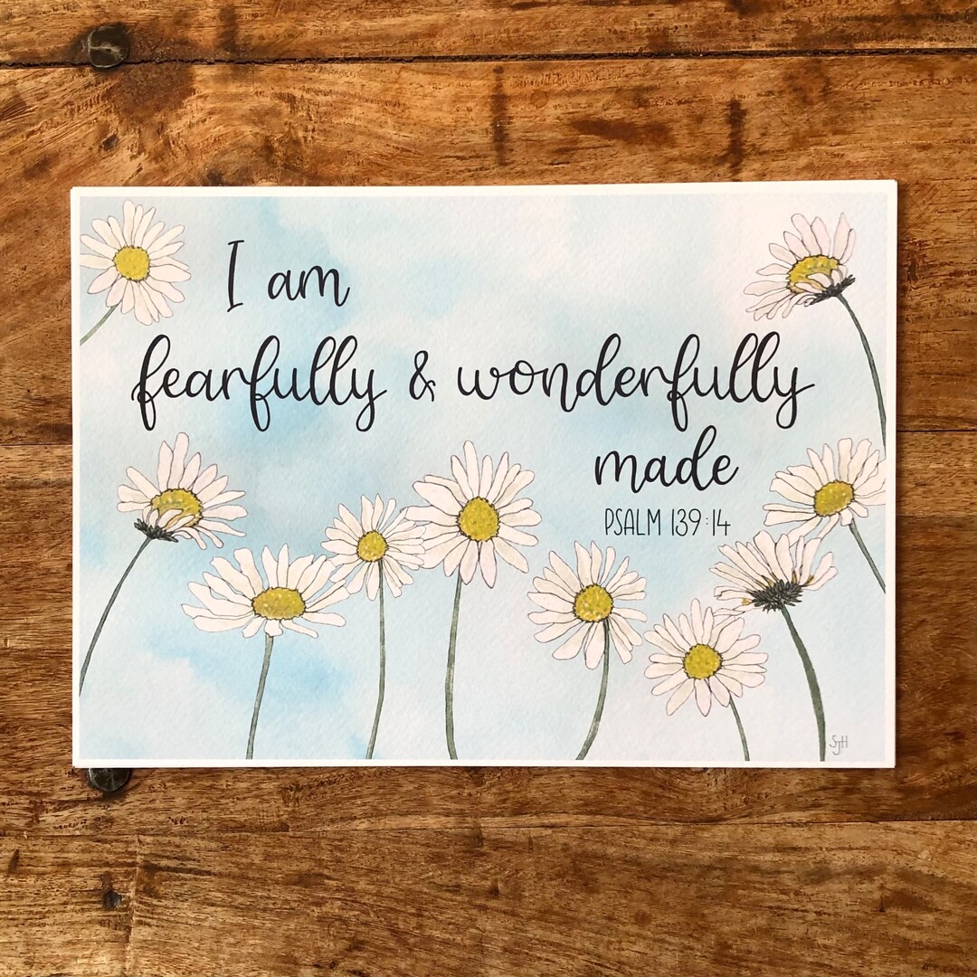Bible Verse Print. Scripture Wall Art. I Am Fearfully and Wonderfully ...