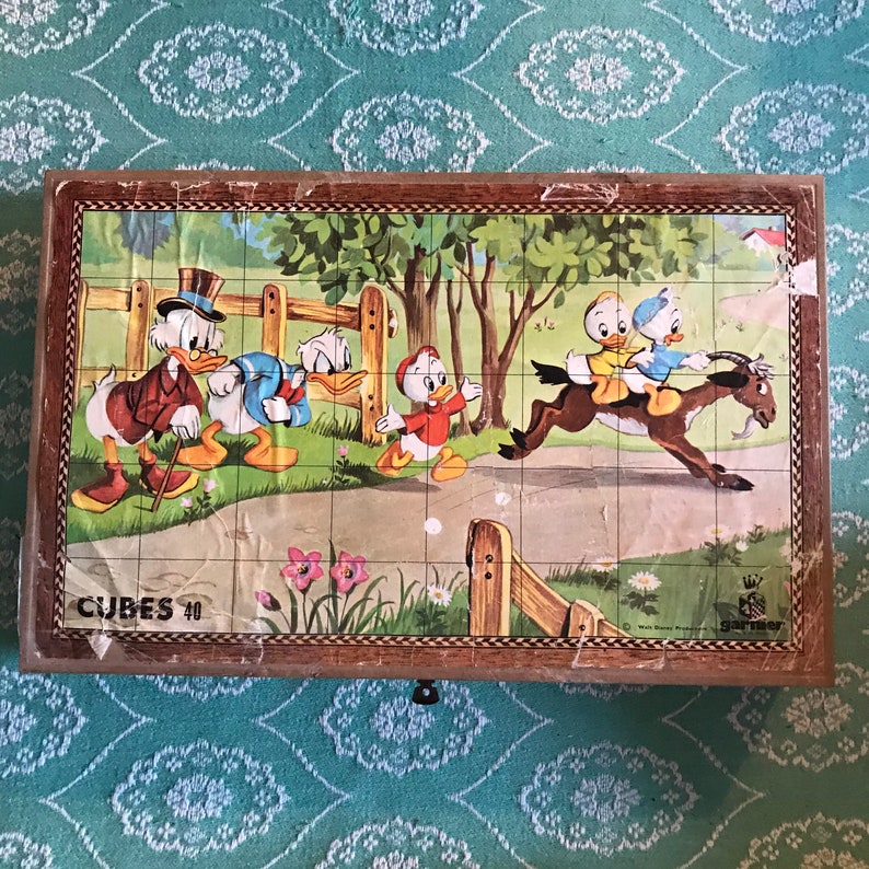 Vintage Disney Block Puzzle in Box. Bakelite Building - Etsy