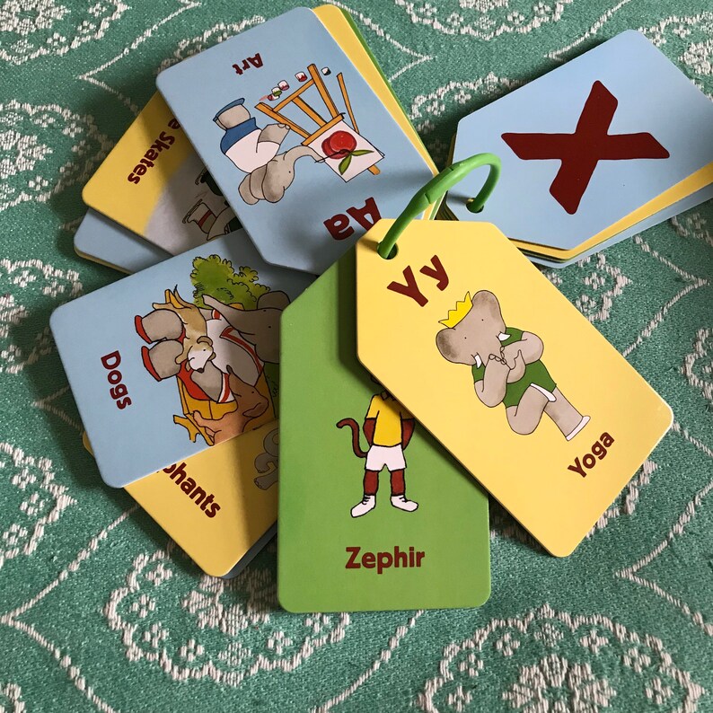 Babar the Elephant Baby Words Flip Chart. Illustrations. Book. - Etsy UK