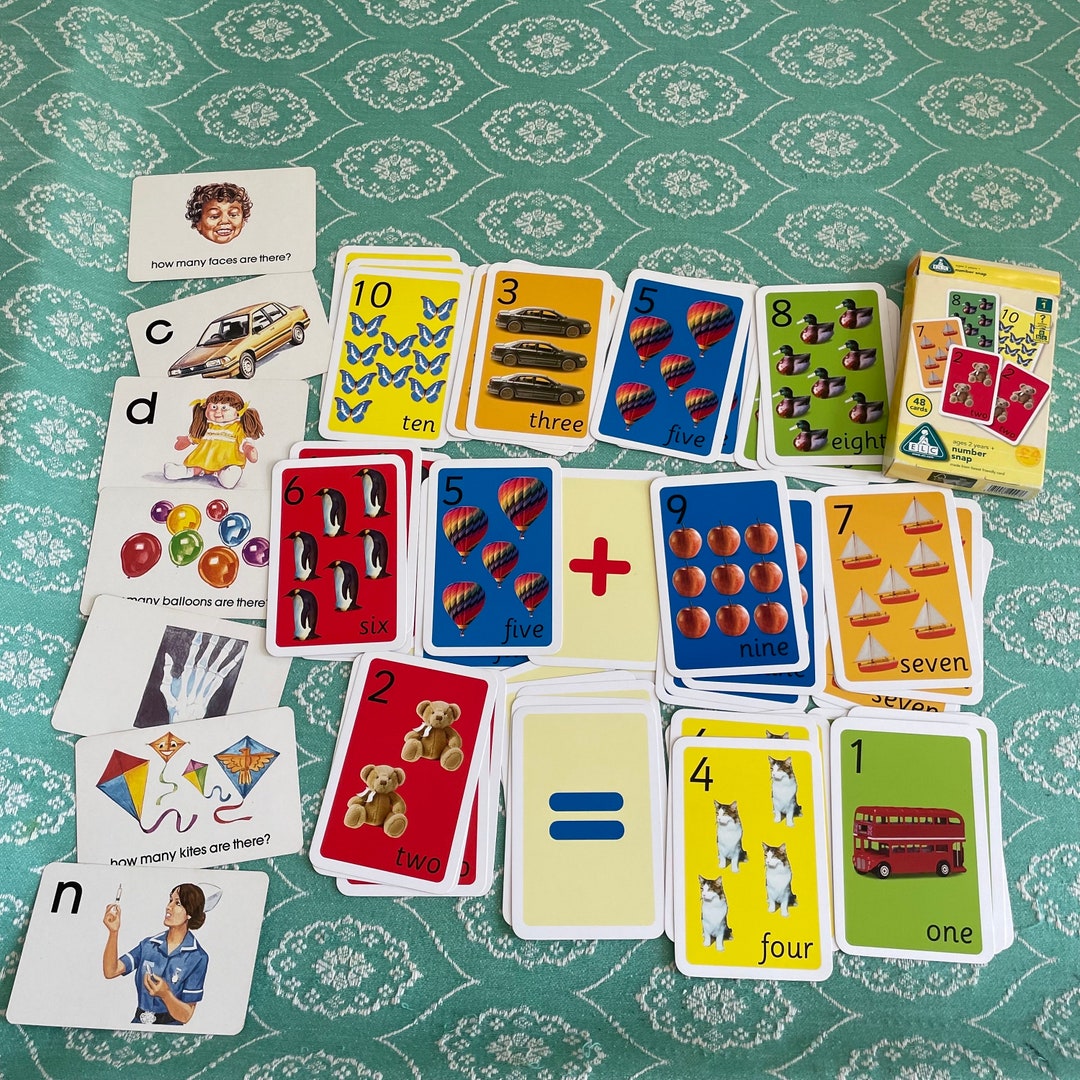 ELC NUMBER SNAP. Vintage Children's Board/ Card Game.family Fun. Animal ...