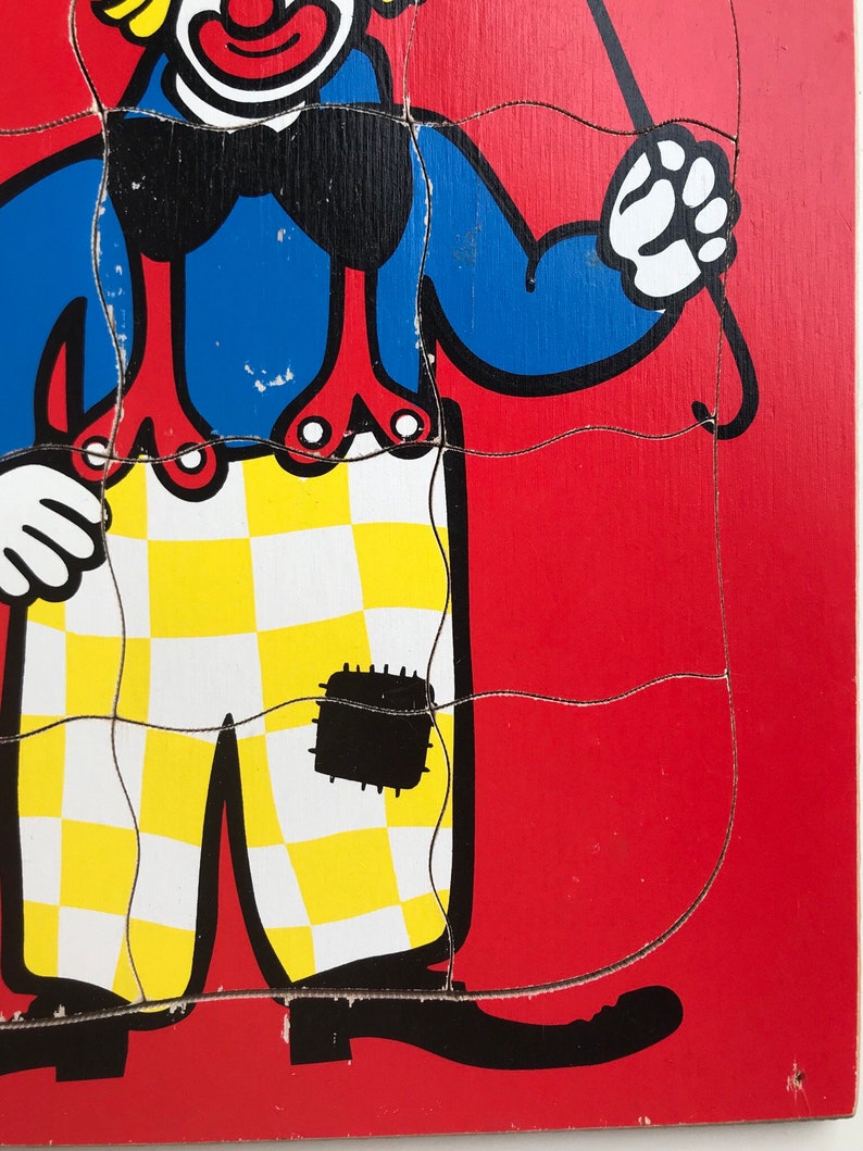 1975 Willis Toys Ltd Clown Puzzle. Circus.flowers. Wooden. Nursery.game ...