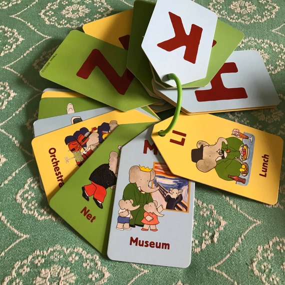 Babar the Elephant Baby Words Flip Chart. Illustrations. Book. - Etsy UK