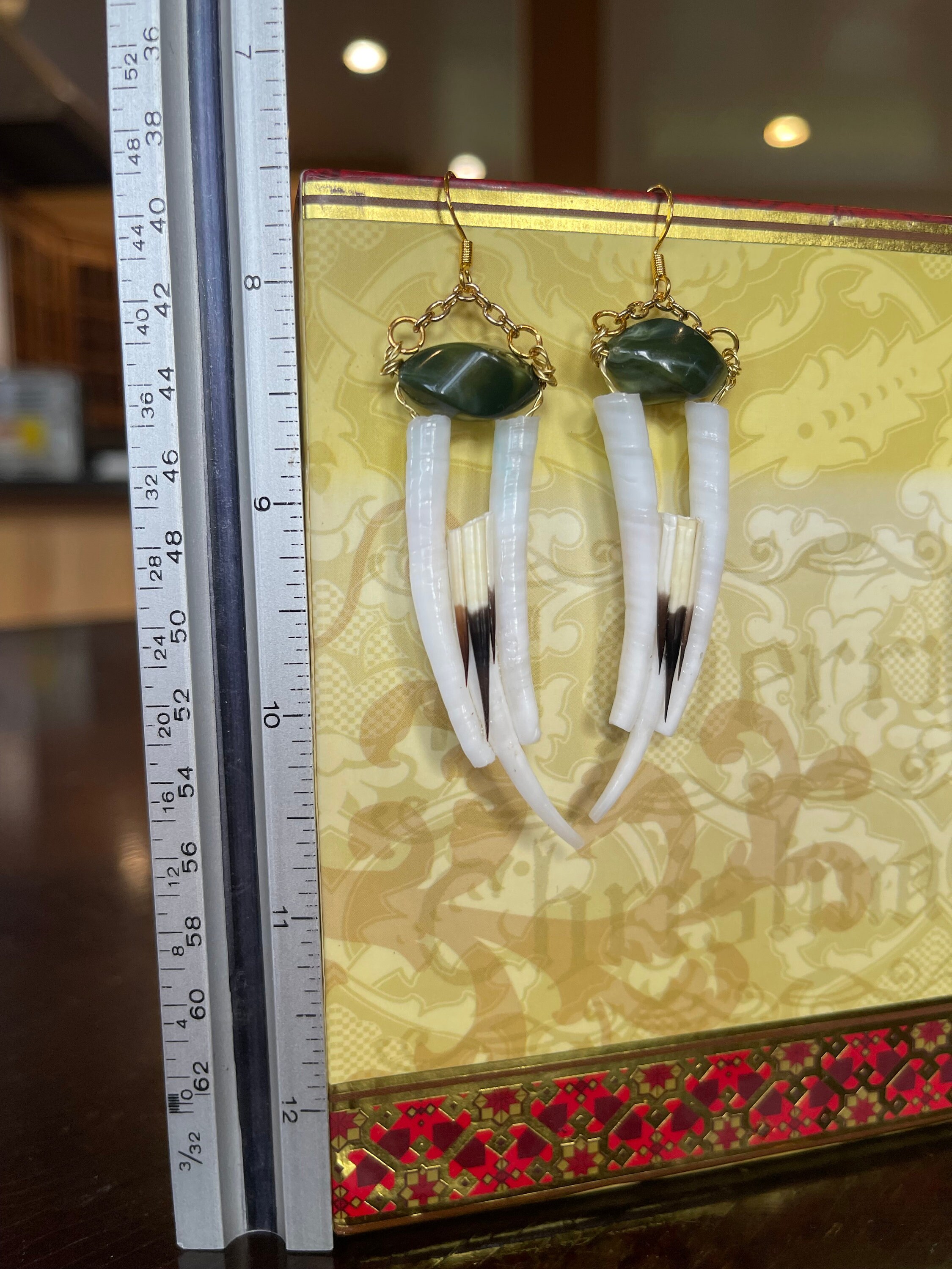 Dentalium Shell Porcupine Earrings - Etsy