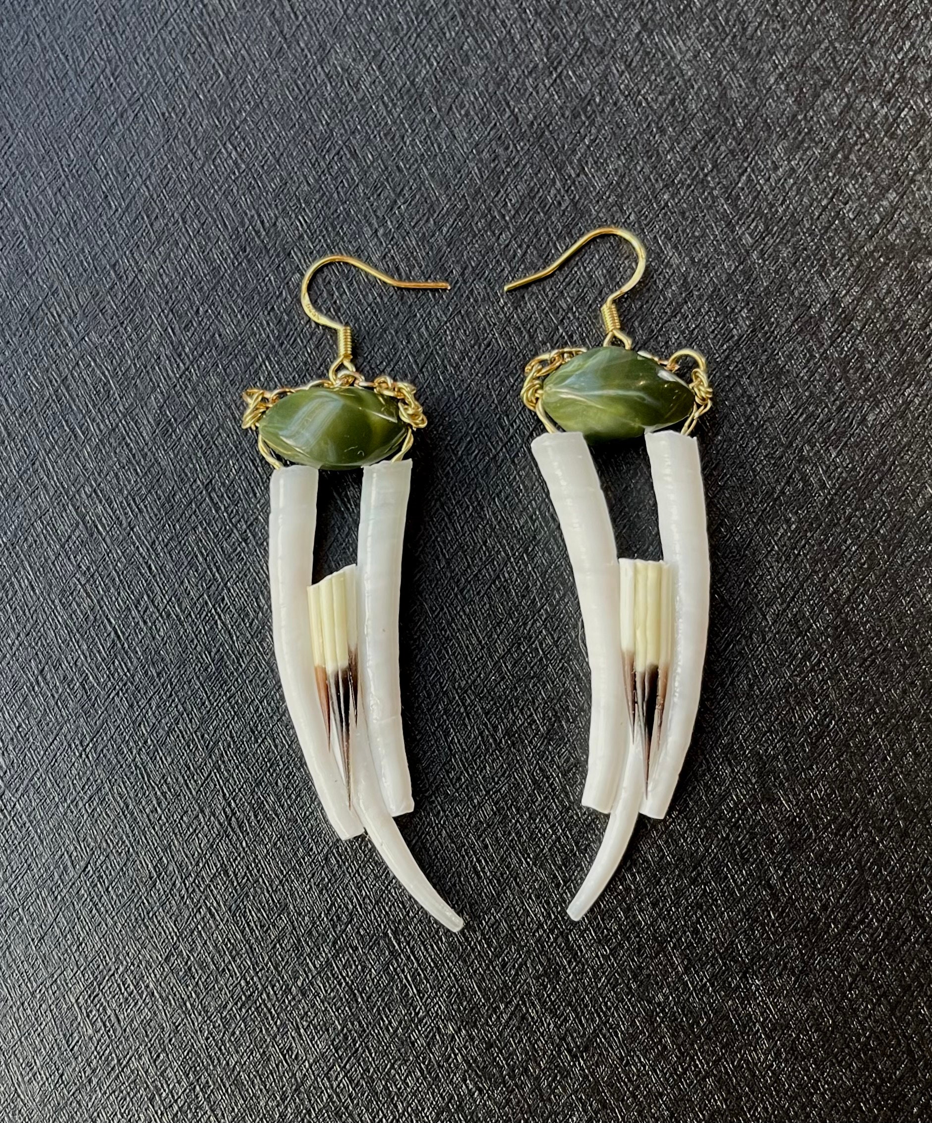 Dentalium Shell Porcupine Earrings - Etsy