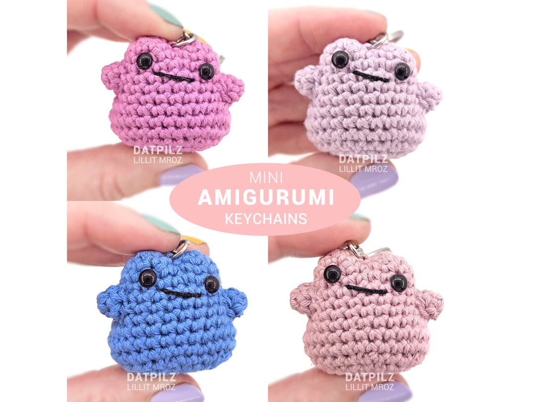 Mini Pocket Monster Slime Amigurumi Keychain - Etsy