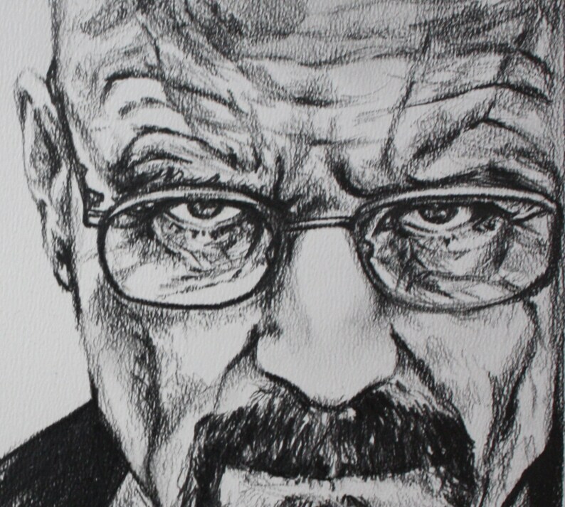 Original Art Walter White Breaking Bad Portrait Drawing - Etsy