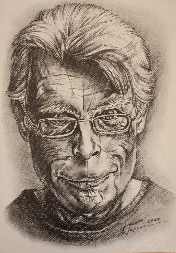 Stephen King originele portrettekening - Etsy Nederland