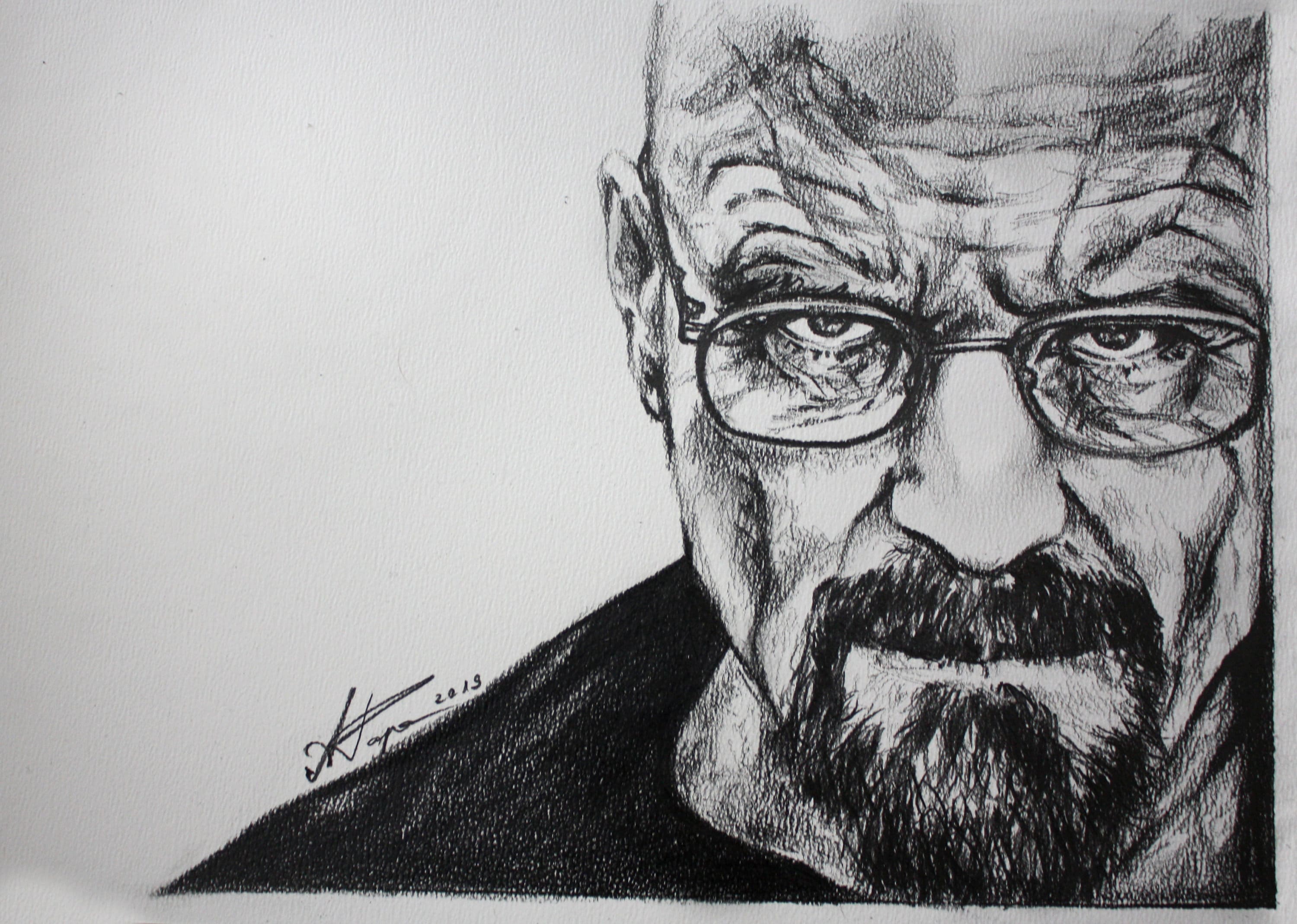 Original Art Walter White Breaking Bad Portrait Drawing | Etsy