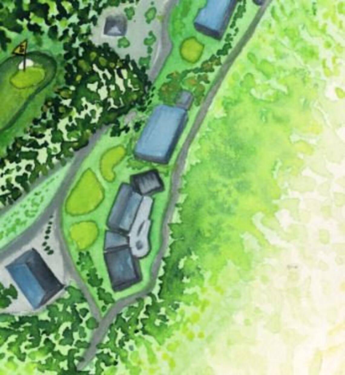 The Masters Tournament Golf Course Map Watercolor Giclee - Etsy