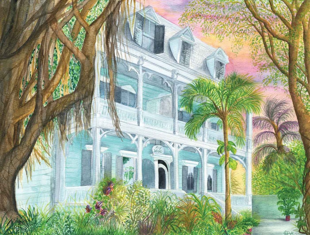 Key West Watercolor Painting Giclee Print - Etsy