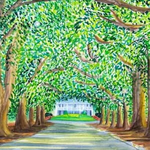Magnolia Lane Augusta Golf Watercolor Giclee Print - Etsy