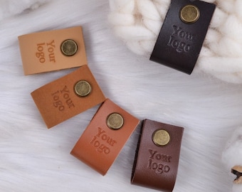 Crochet Faux Leather Rivet Tags Yarn Ball Logo Labels for | Etsy