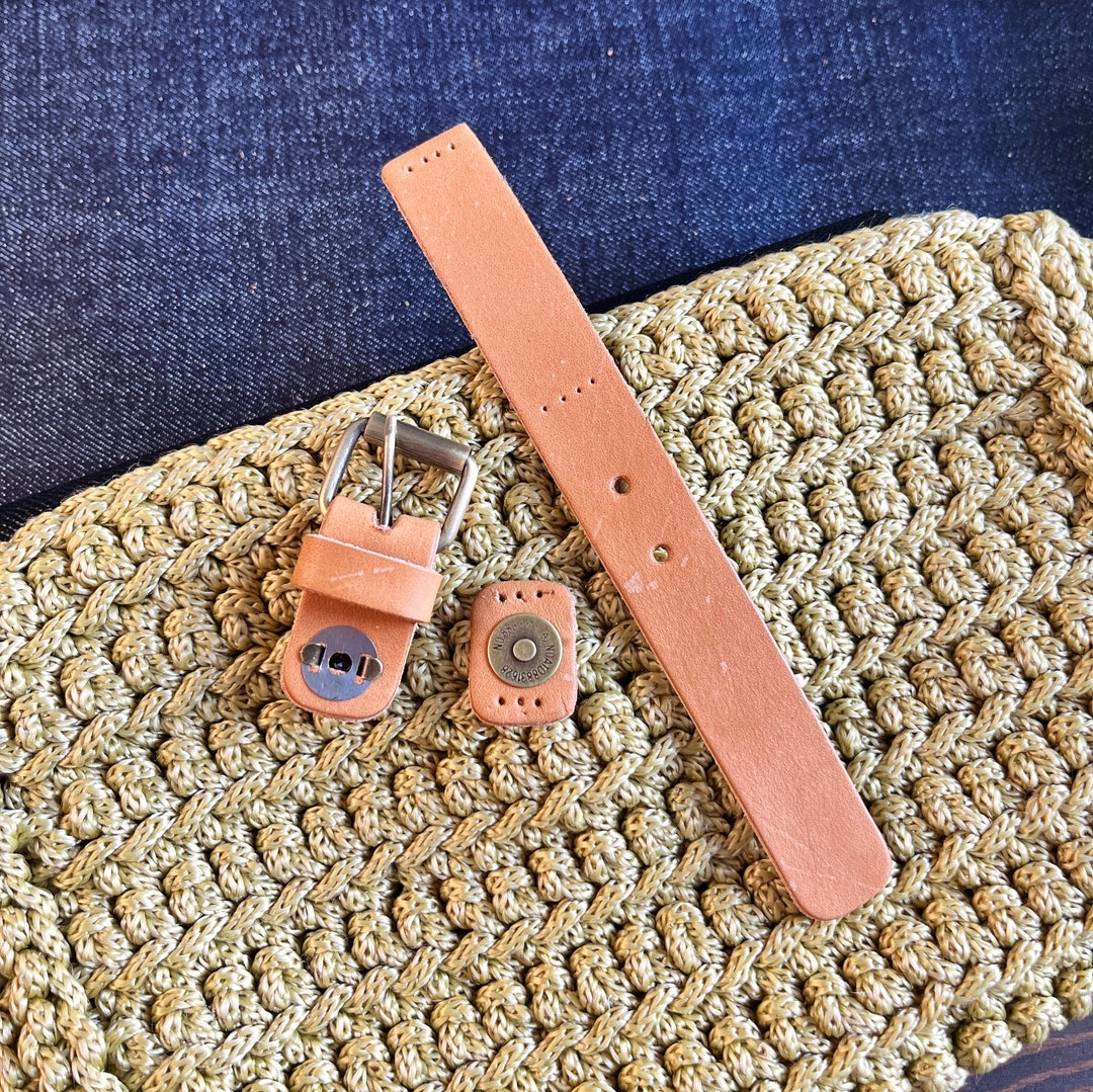Durable Vegetable Tanned Sewn Leather Buckle for Making Bag, DIY ...
