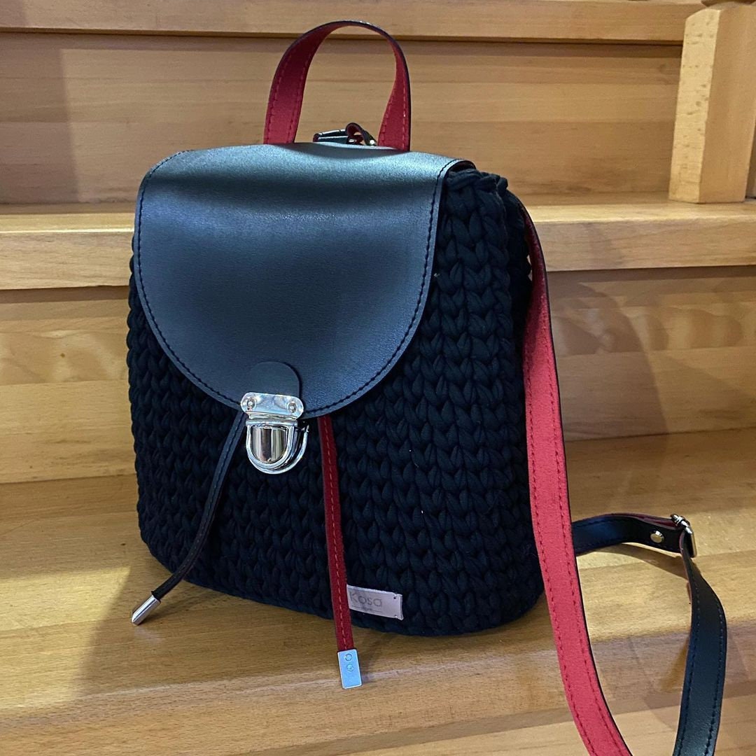 Kit for Knitting and Crochet Backpack ECO Leather Set for | Etsy