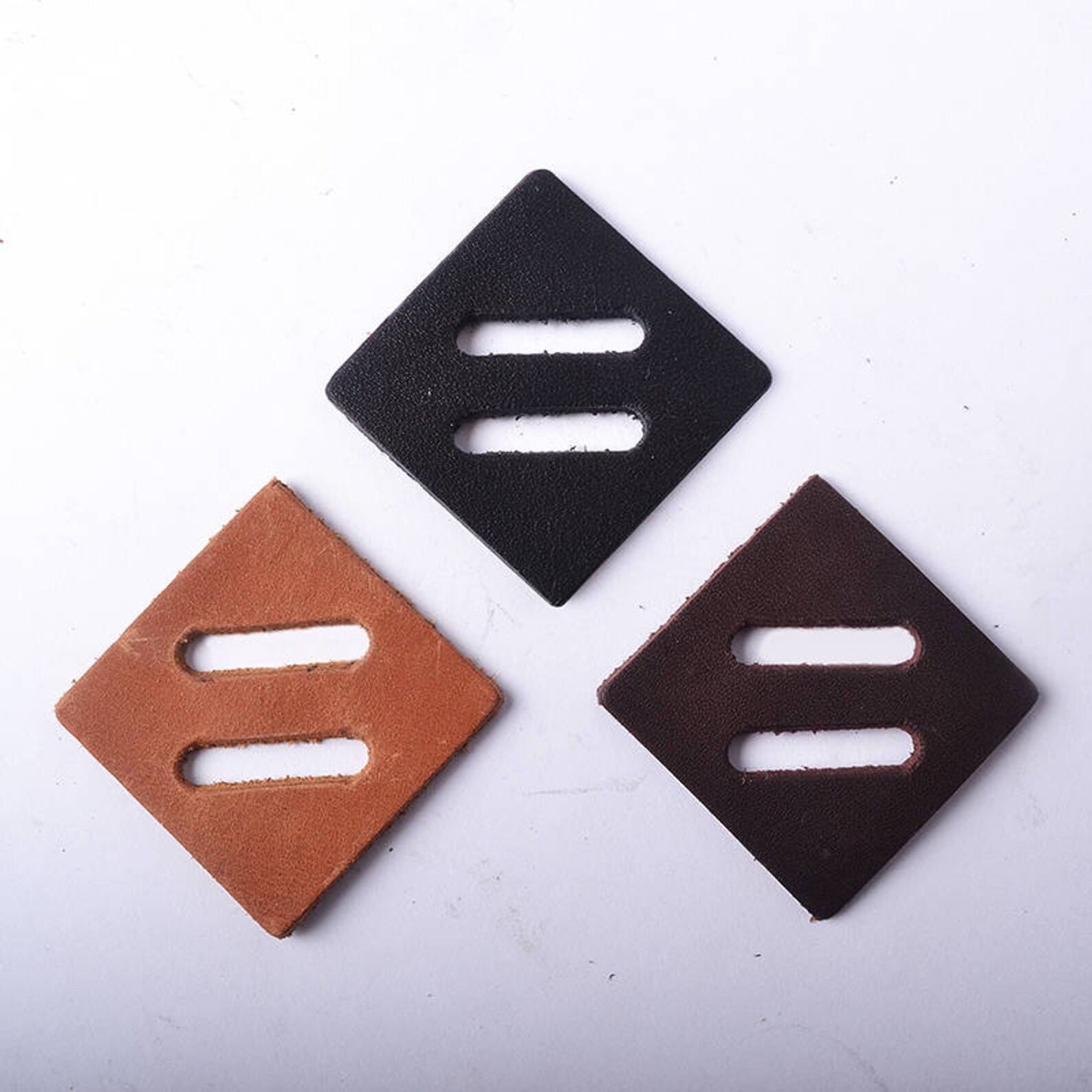 Leather Patch for Backpack, Diamond Leather Sewn Square Patch Rhombus ...