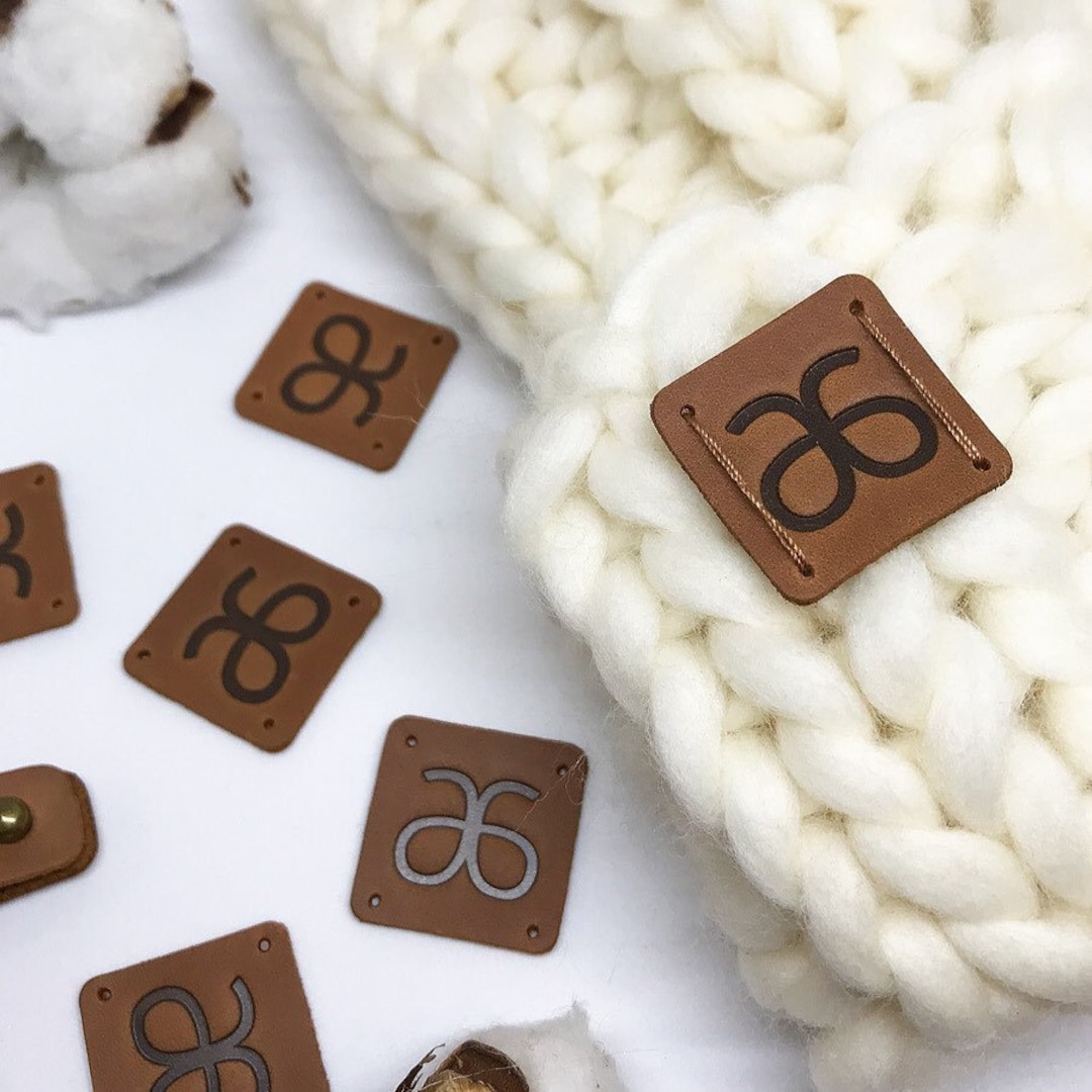 Custom Leather Sewn Labels 3x3 Cm, Custom Tags, Personalized Leather ...