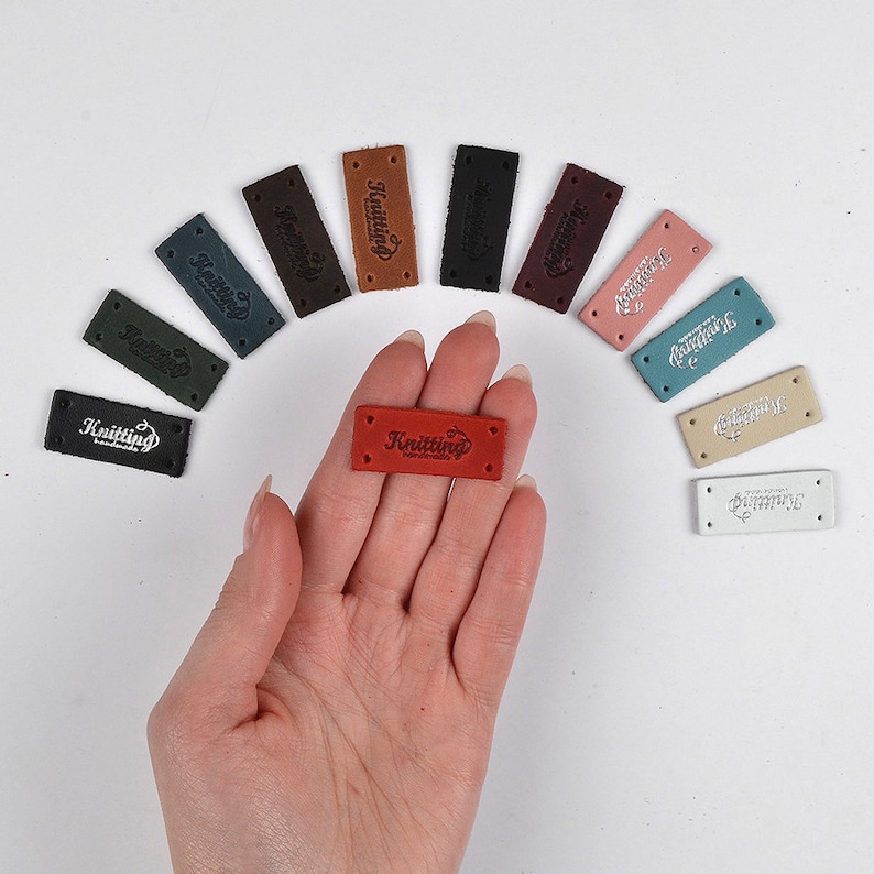 Genuine Leather Knitting Sewing Tag Handmade for Hats Bags - Etsy