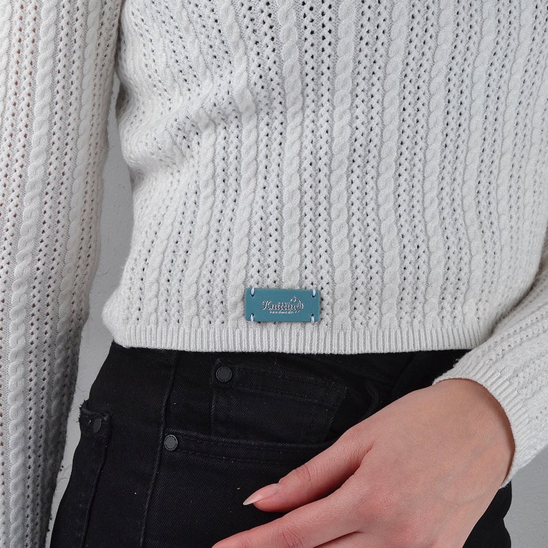 Genuine Leather Knitting Sewing Tag Handmade for Hats Bags - Etsy