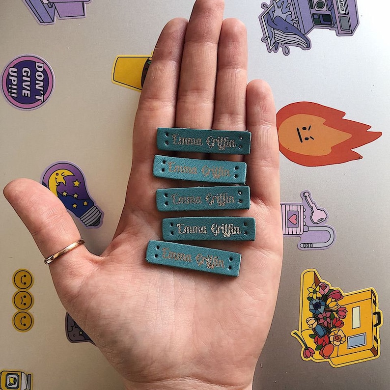 Leather Labels With Logo Personalized Leather Labels Crochet - Etsy