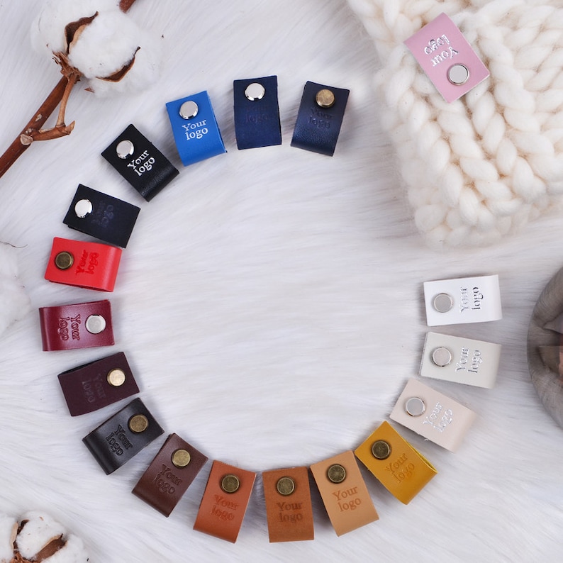 Custom Faux Leather Tags With Rivets Personalized Labels With - Etsy