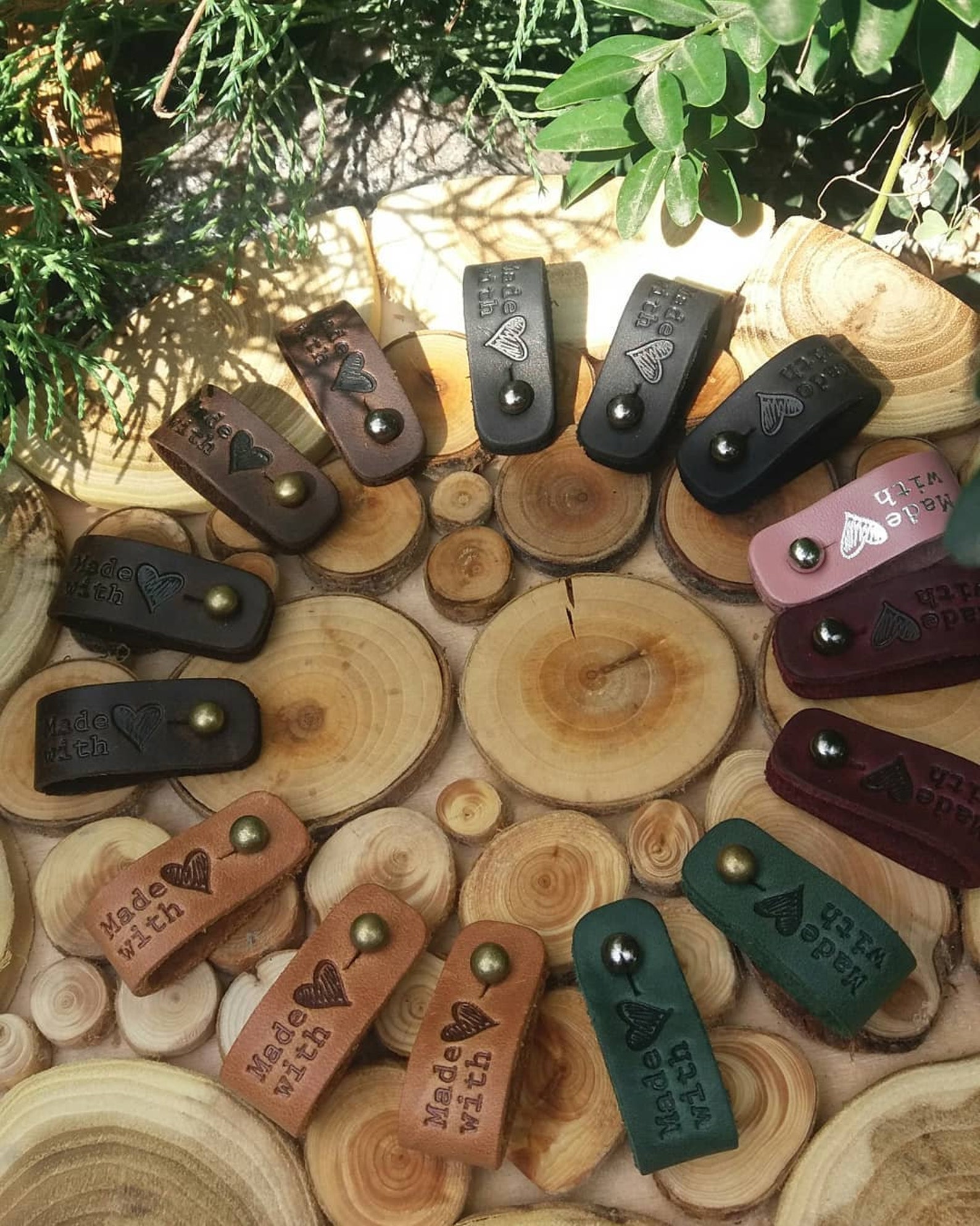 Leather Knitting Handmade Tags Made With Love Leather Labels - Etsy