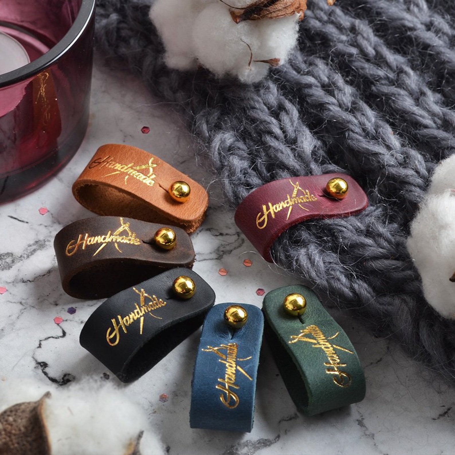 Handmade Tags, Knitting Tags, Crochet Labels, Leather Tags, Leather ...