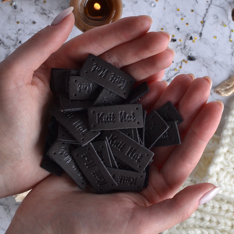 Custom Faux Leather Tags ECO Leather Personalized Crochet | Etsy