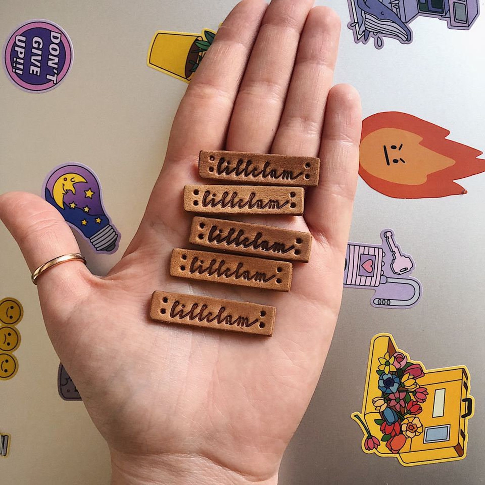 Leather Labels With Logo Personalized Leather Labels Crochet - Etsy