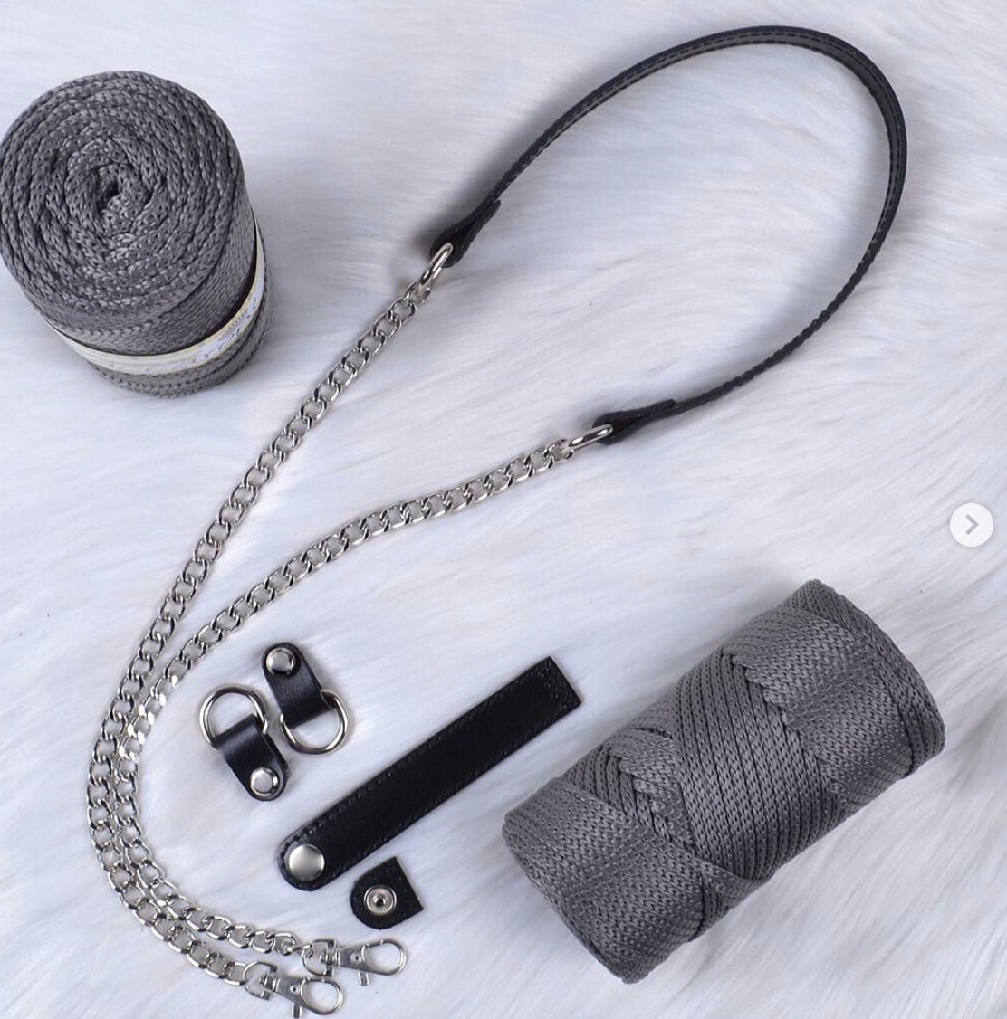 Set of genuine leather for shell bags tie a bag with a | Etsy