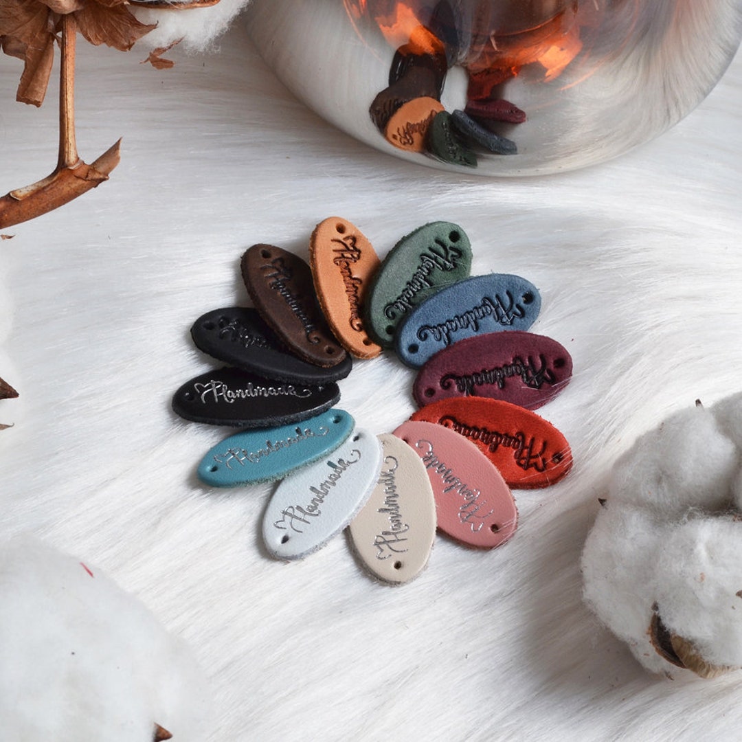 Handmade Oval Tags, Knitting Tags With Holes for Sew, Small Leather ...