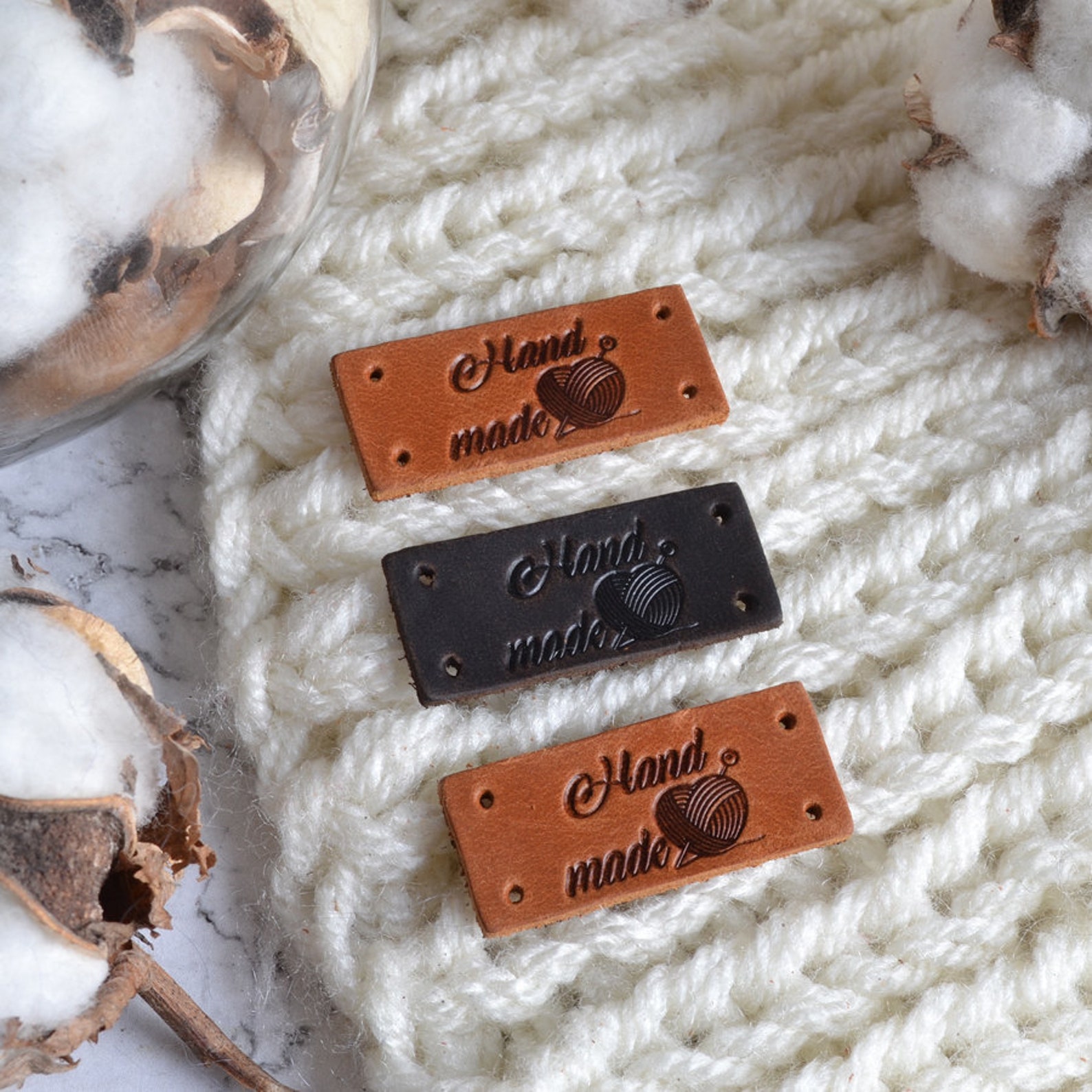Knitting Tag Crochet Labels Leather Tags Label for Handmade | Etsy