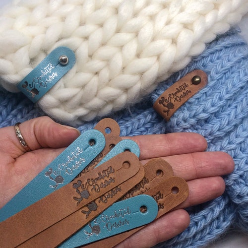 Custom Tags Leather Washable With Your Logo Engraved Rivet - Etsy