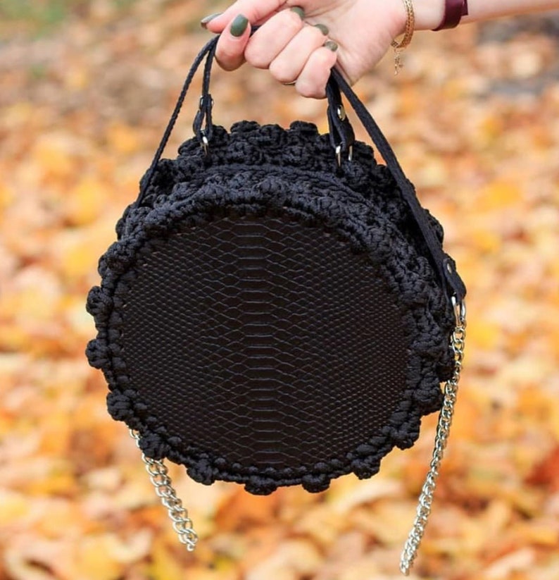 Set for Knitting Circle Bag From ECO Leather Paris, Strap With Metal ...