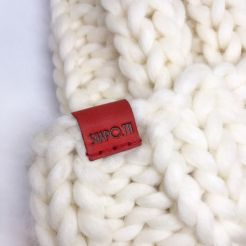Leather Knitting Labels Sewn Folded Personalized Labels Real - Etsy