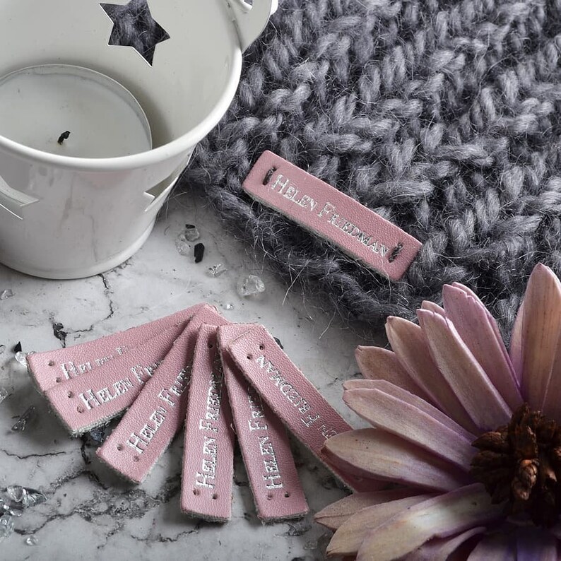 Personalized Faux Leather Sewn Tags Vegan Leather Custom ECO - Etsy