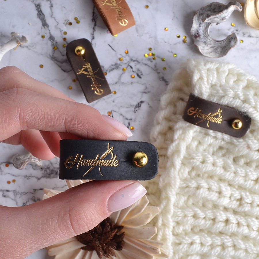 Handmade Tags Knitting Tags Crochet Labels Leather Tags - Etsy