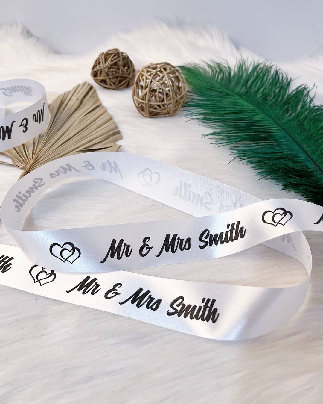 Wedding Personalization Ribbon, Custom Strip for Wedding, Satin Custom ...