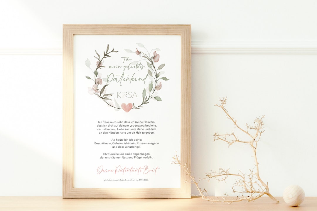 Sponsorship Letter for Godchild KIRSA - Etsy