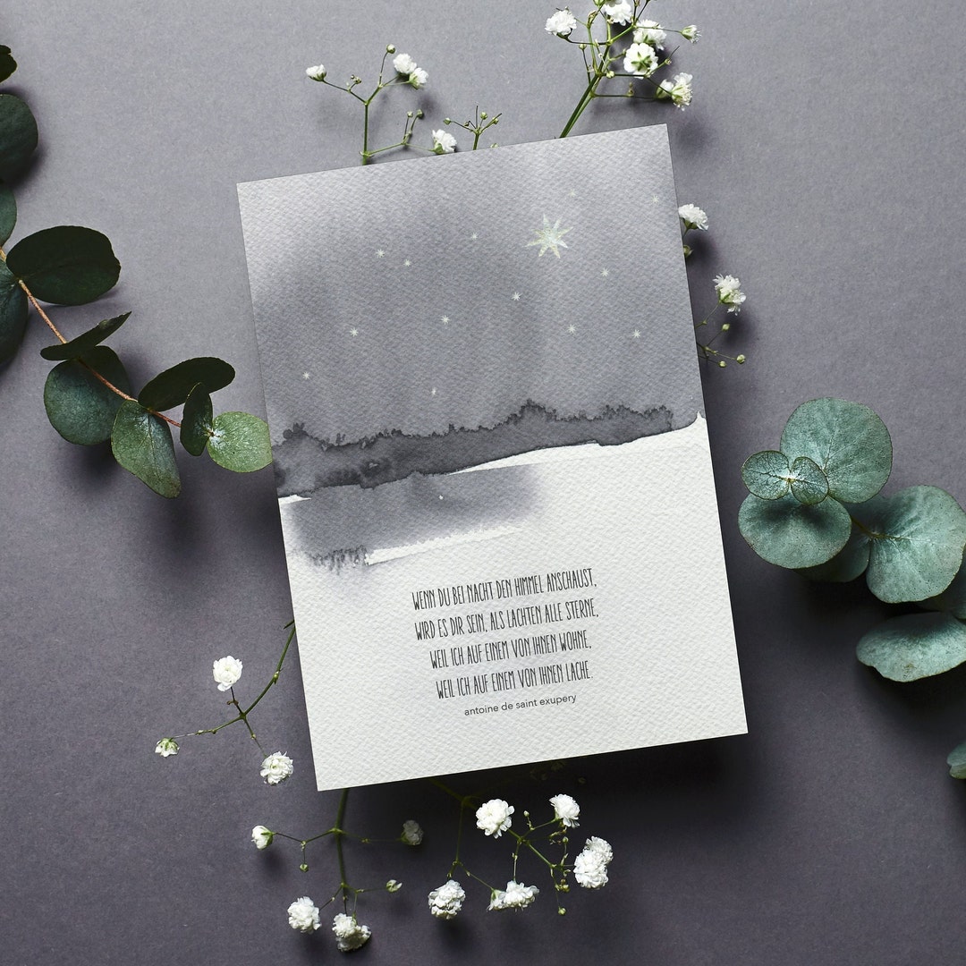 Mourning and Farewell Card KJELL Including Envelope - Etsy