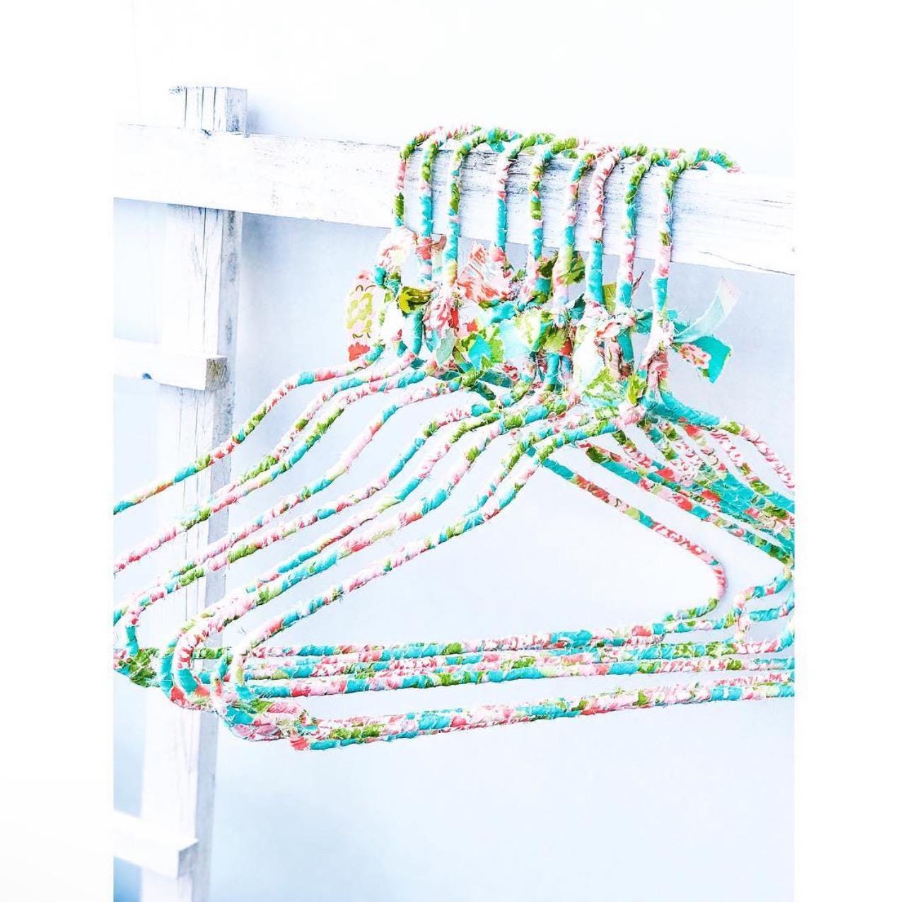 Handmade Vintage Fabric Shabby Chic Covered Wrapped Clothes Clothing ...