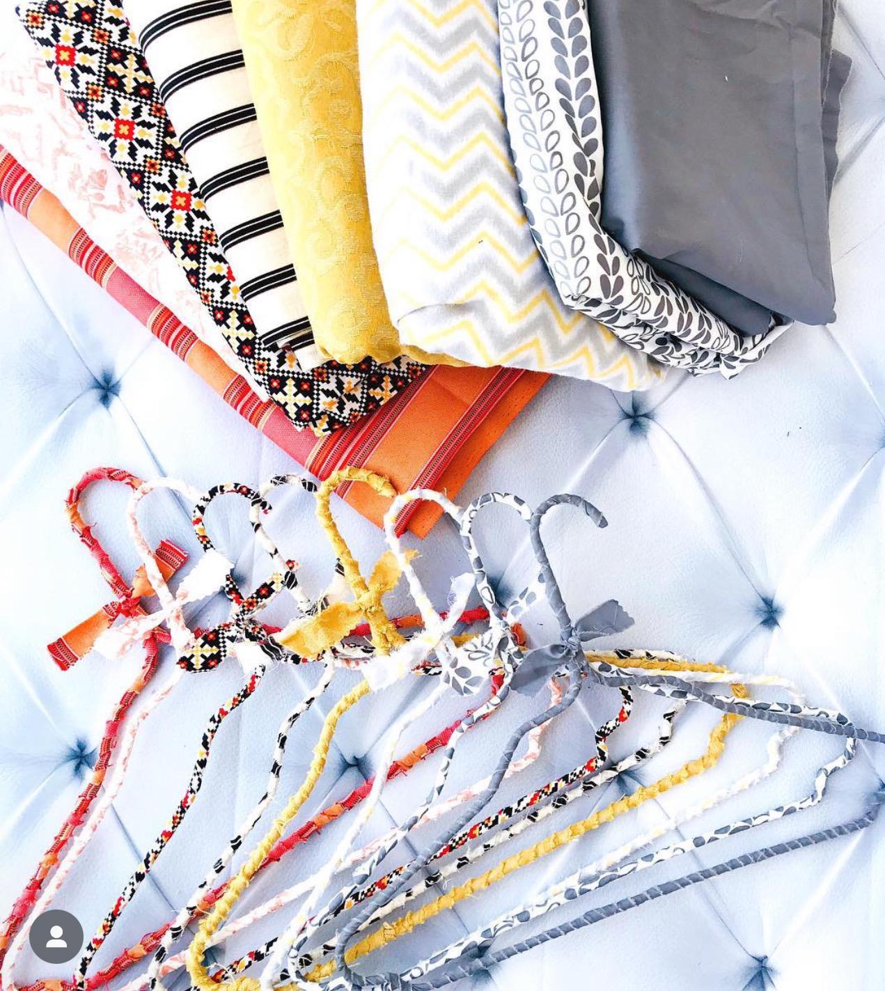 Handmade Vintage Fabric Shabby Chic Covered Wrapped Clothes Clothing ...