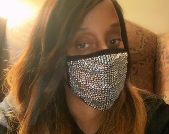 Swarovski Crystals Gorgeous Quality Bling Face Mask Rhinestone Fashion ...