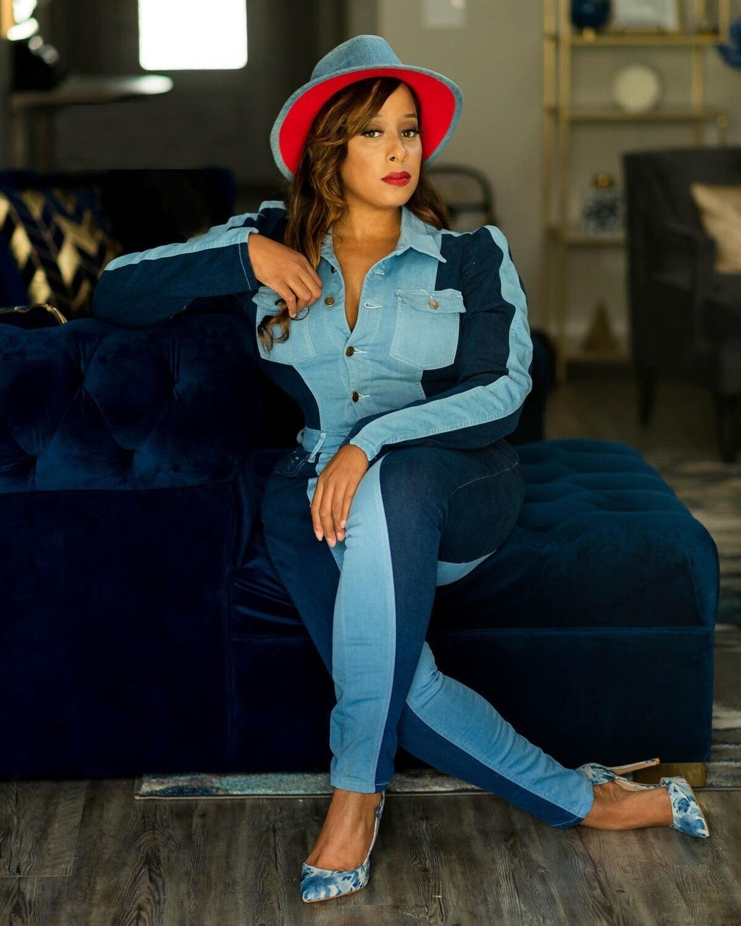 Denim Fedora Hat, Men's Denim Fedora Hat, Womens Denim Fedora Hat ...