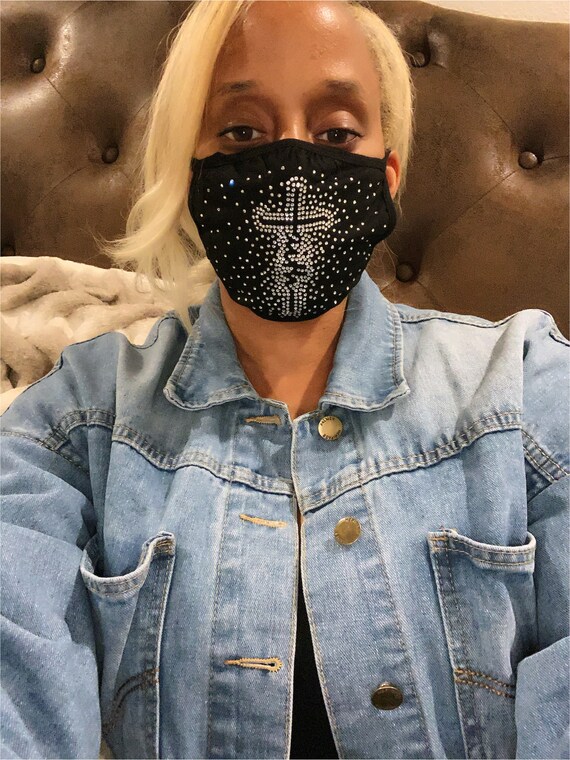 Faith Rhinestone Mask / Religious Face Mask / Bling Mask - Etsy