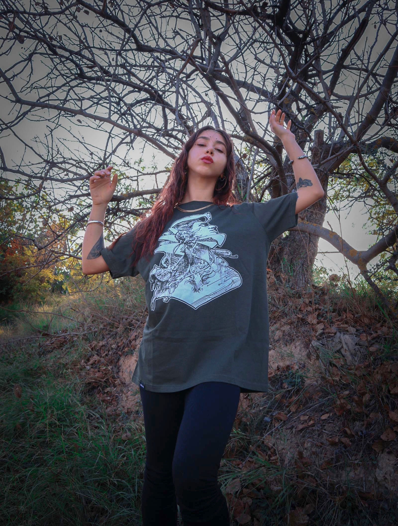 Rotten Halo Khaki Green Light T-shirts, Original Hand-illustrated ...