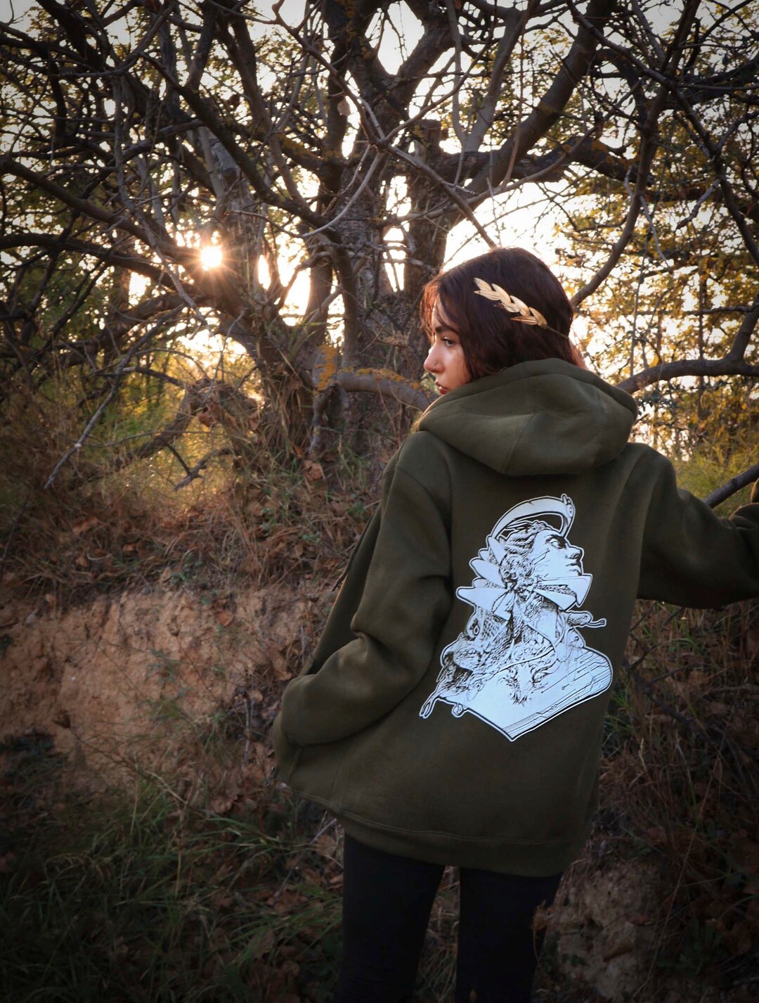Rotten Halo Olive Green Extra Warm Zipper Hoodies, Original Hand ...
